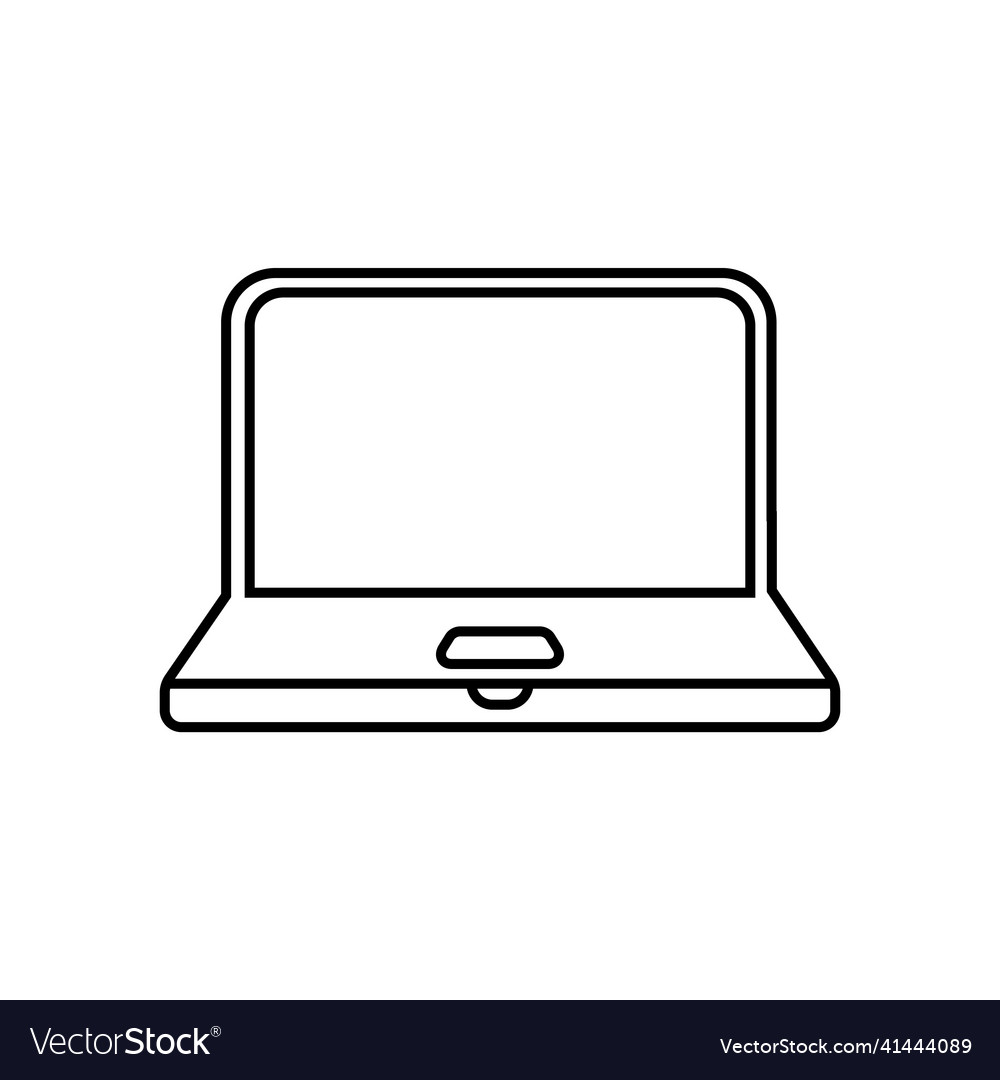 Laptop line icon on white background the thin Vector Image