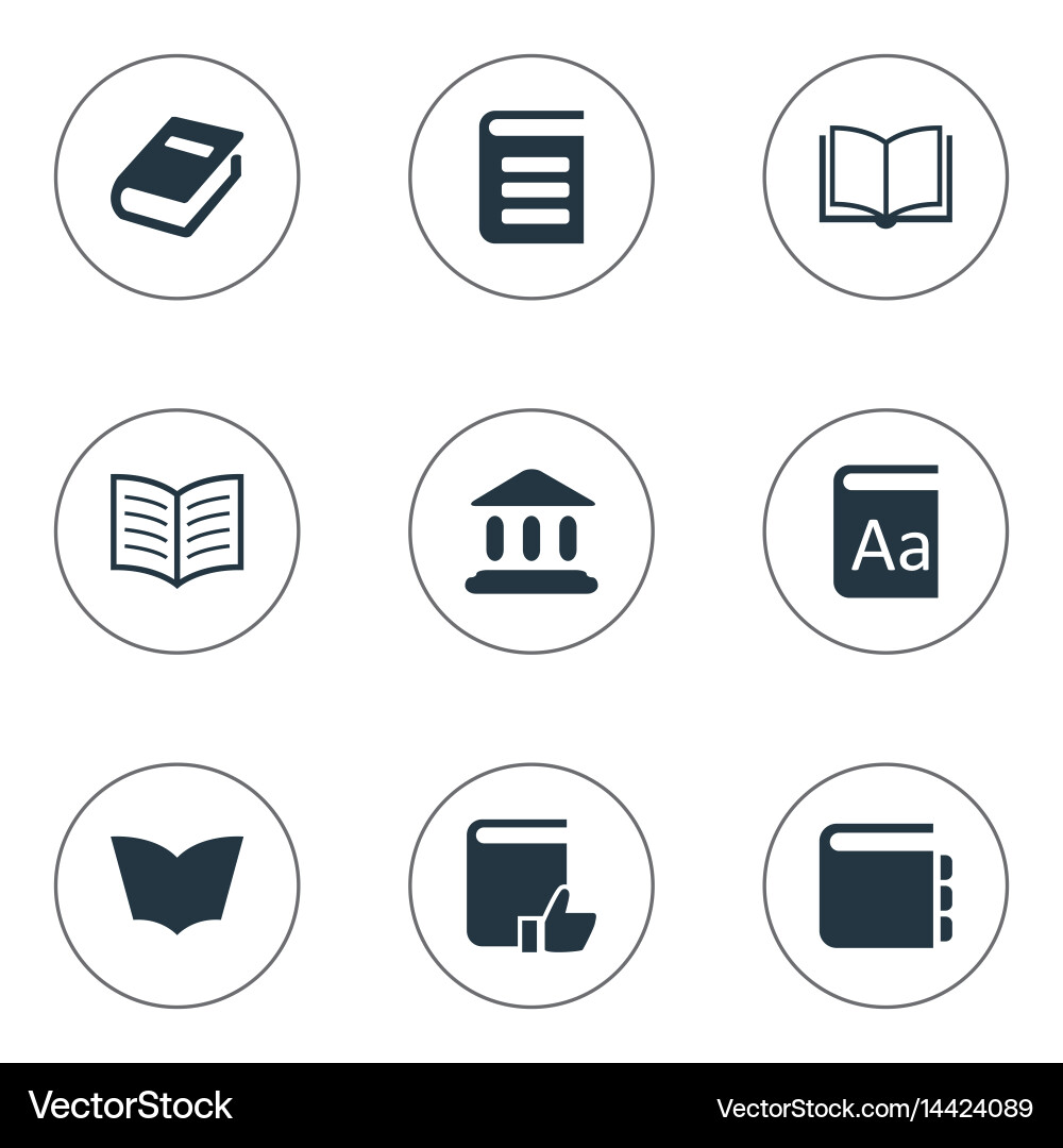 Set of simple reading icons Royalty Free Vector Image