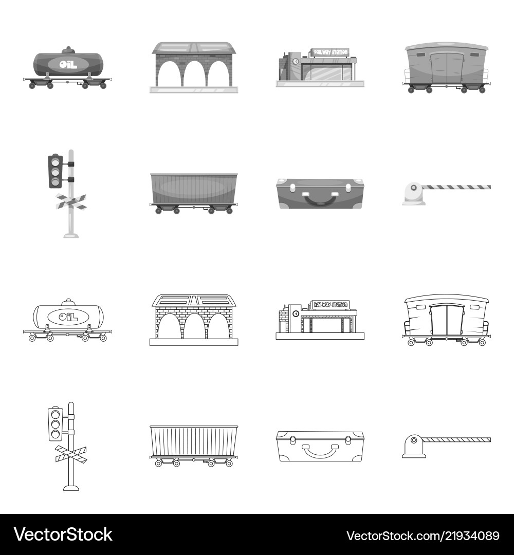 Train and station logo Royalty Free Vector Image