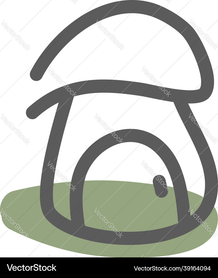 Cave house on a white background Royalty Free Vector Image