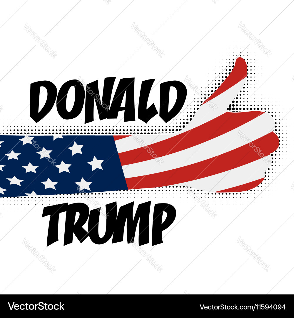 Human hand supporting Donald Trump USA Royalty Free Vector