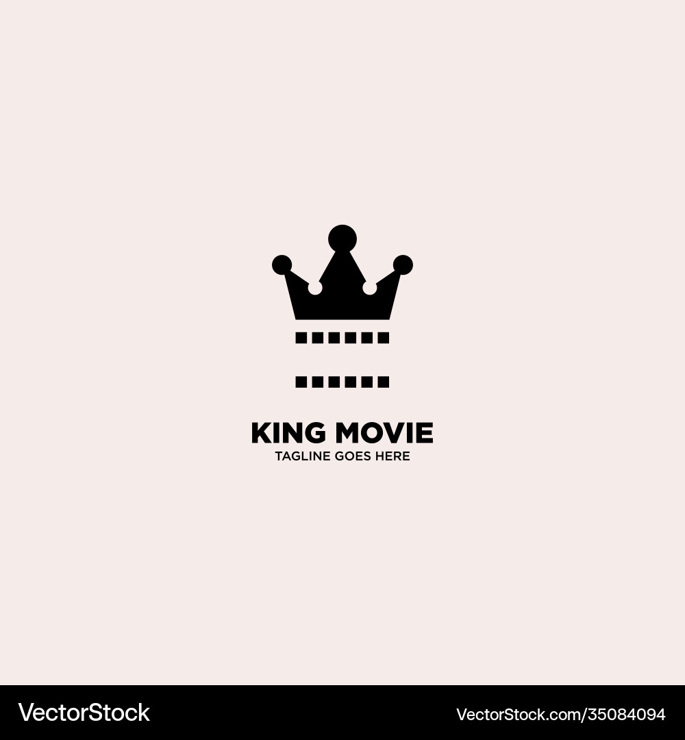 King movie logo template Royalty Free Vector Image