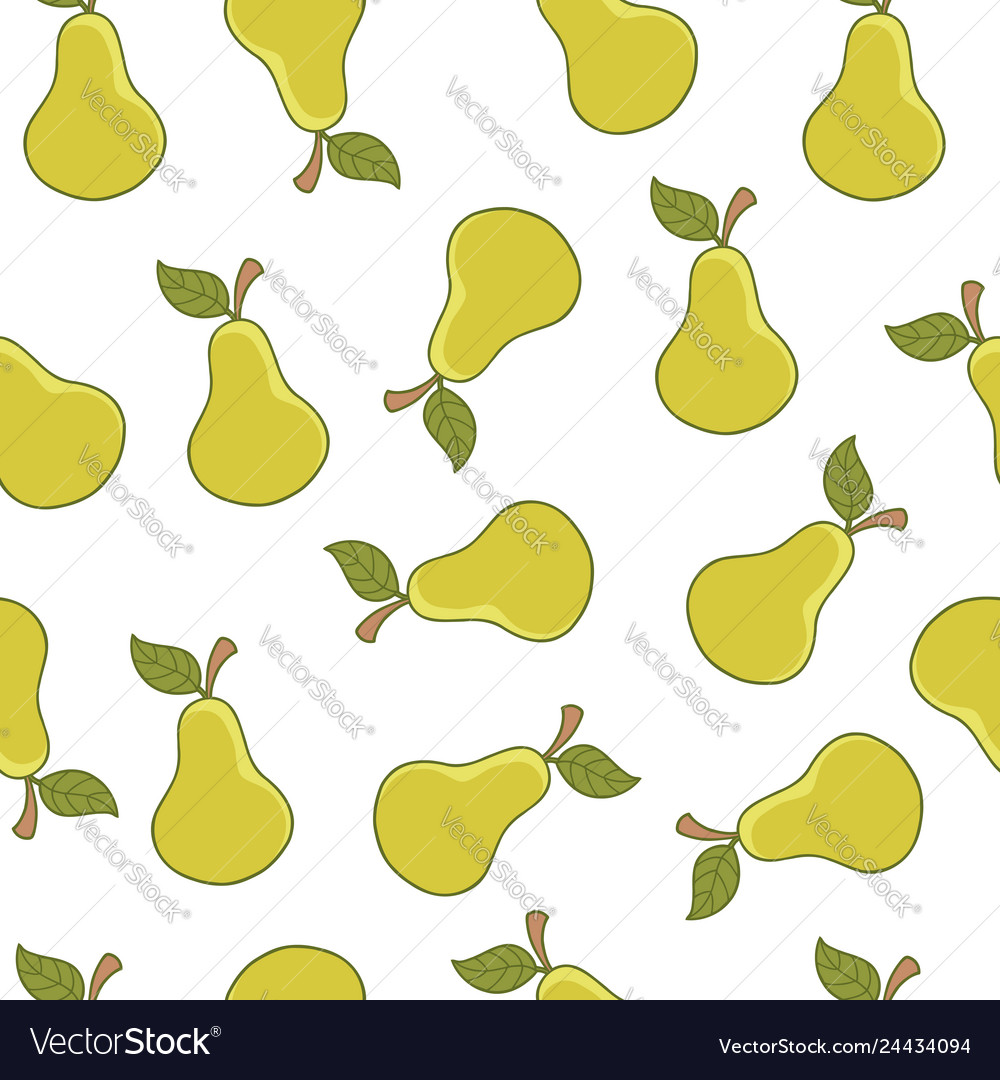 Pears seamless pattern Royalty Free Vector Image
