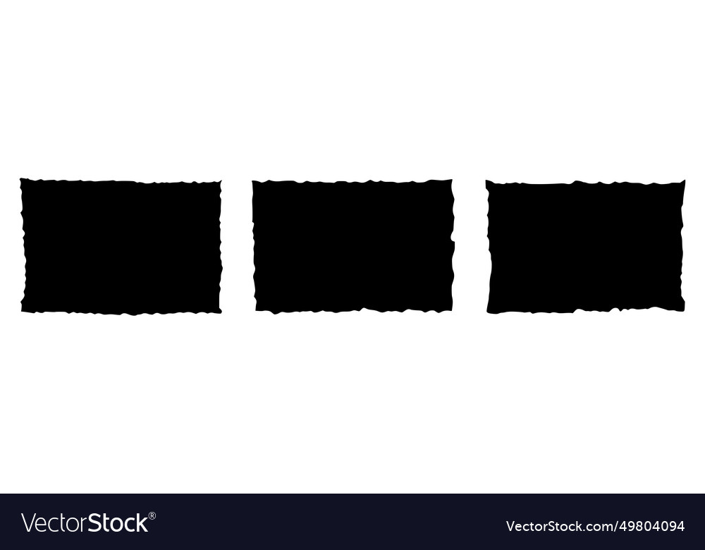 Rough edge rectangle shape collage paper torn Vector Image