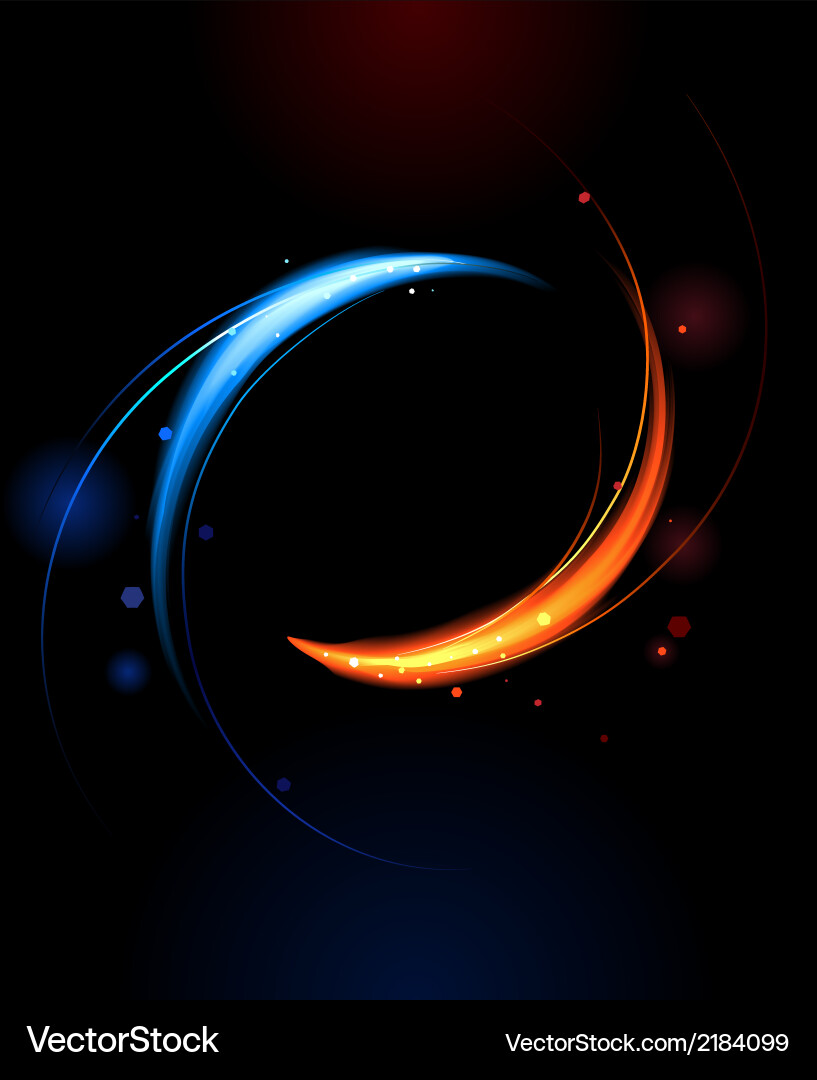 Banner red and blue flames Royalty Free Vector Image