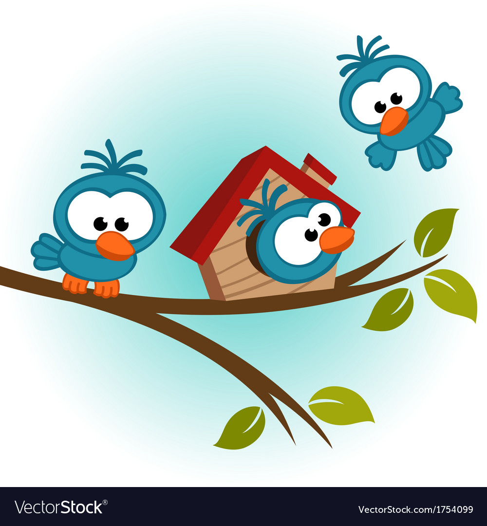 Bird on tree Royalty Free Vector Image - VectorStock