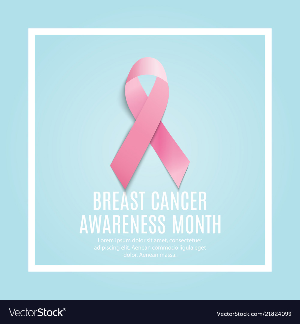 Breast cancer awareness month pink ribbon Vector Image