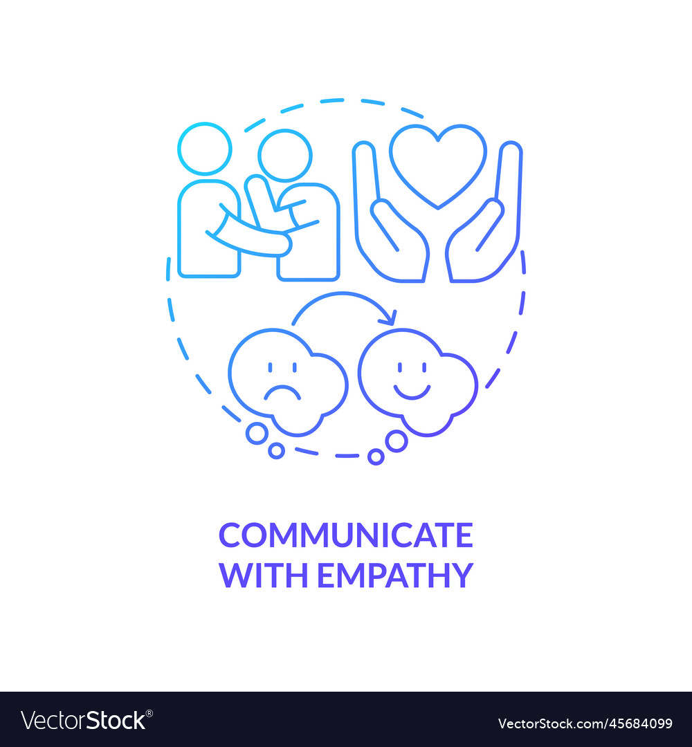 Communicate with empathy blue gradient concept Vector Image Communicate with empathy blue gradient concept Vector Image