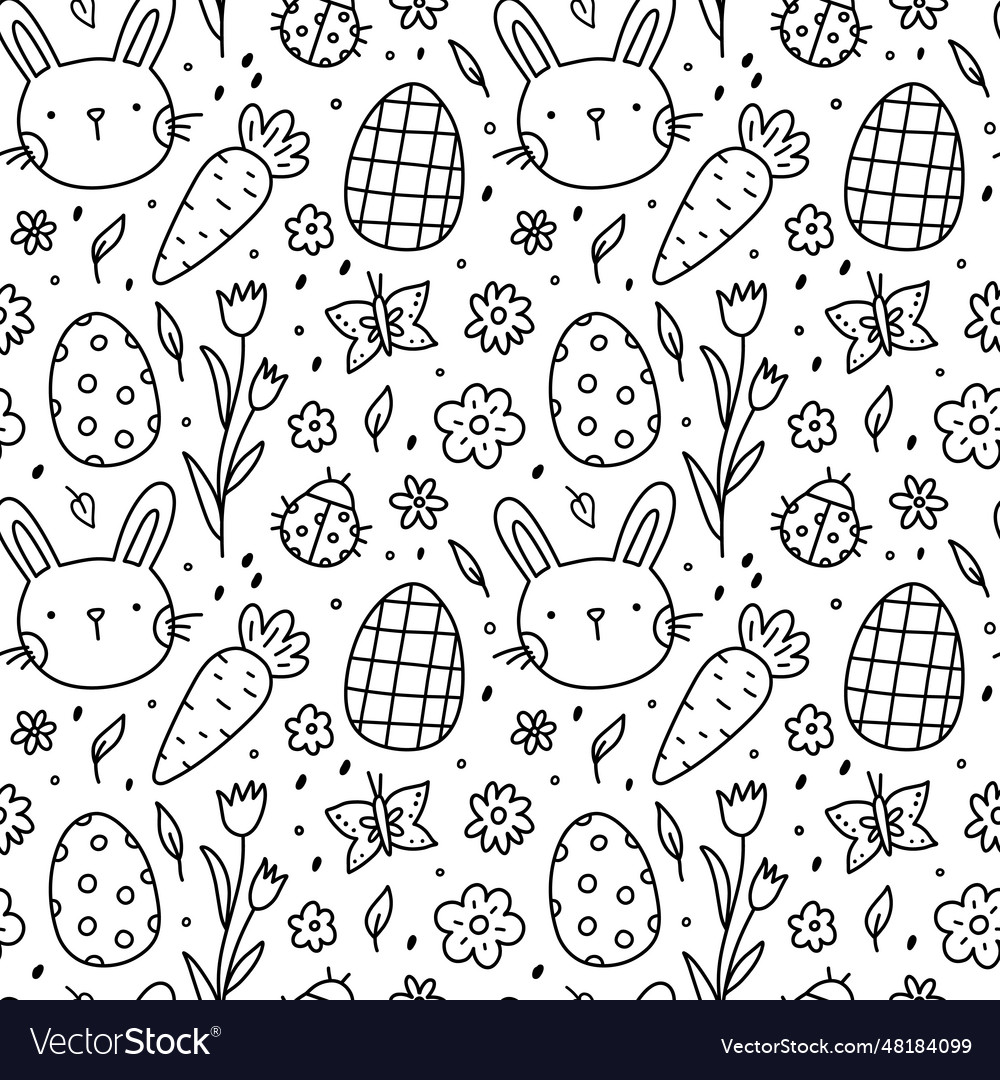 Cute easter seamless pattern Royalty Free Vector Image