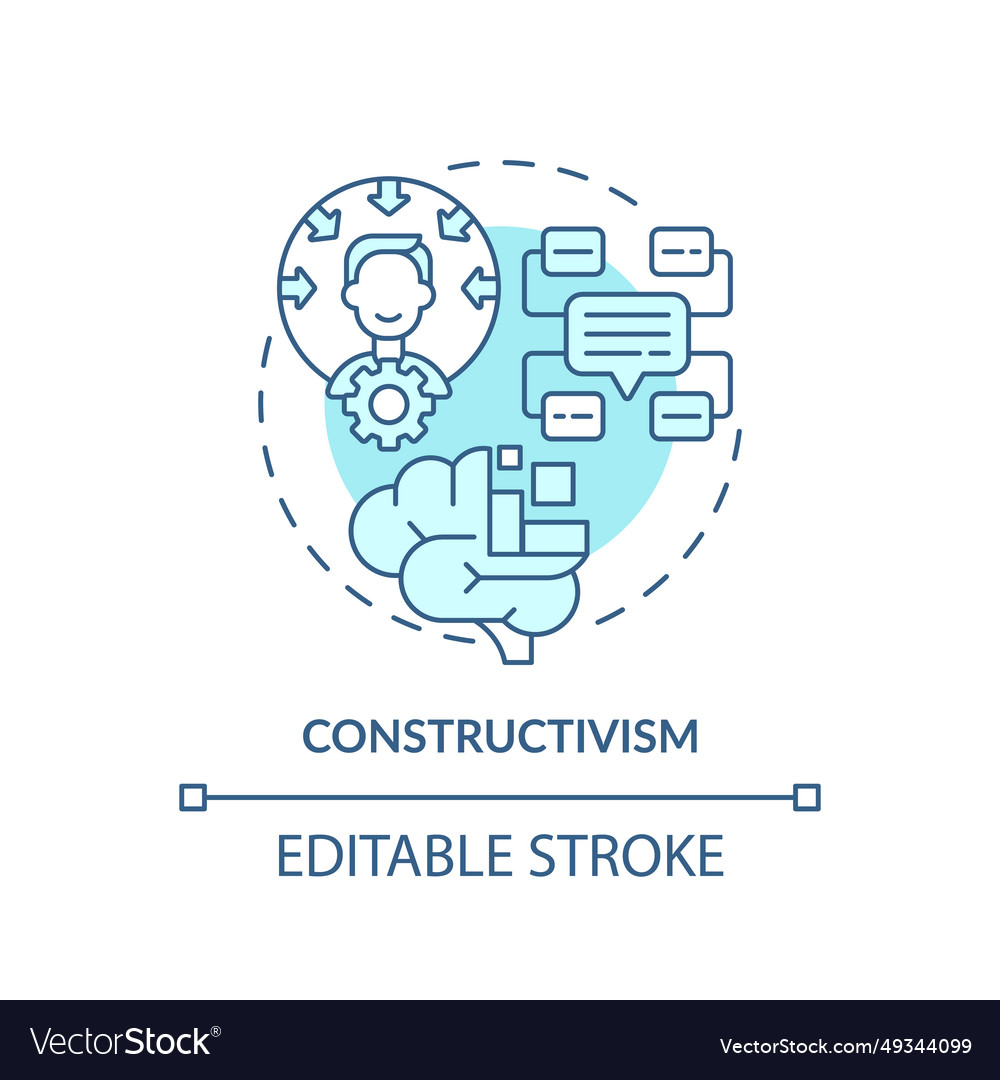 Thin line blue icon constructivism concept Vector Image Thin line blue icon constructivism concept Vector Image