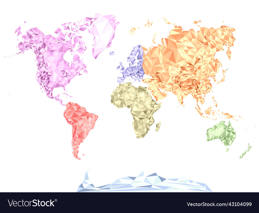 World map in polygonal style Royalty Free Vector Image World map in polygonal style Royalty Free Vector Image