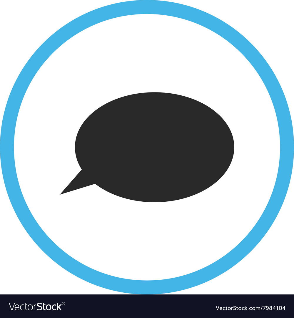 Message cloud flat rounded icon Royalty Free Vector Image