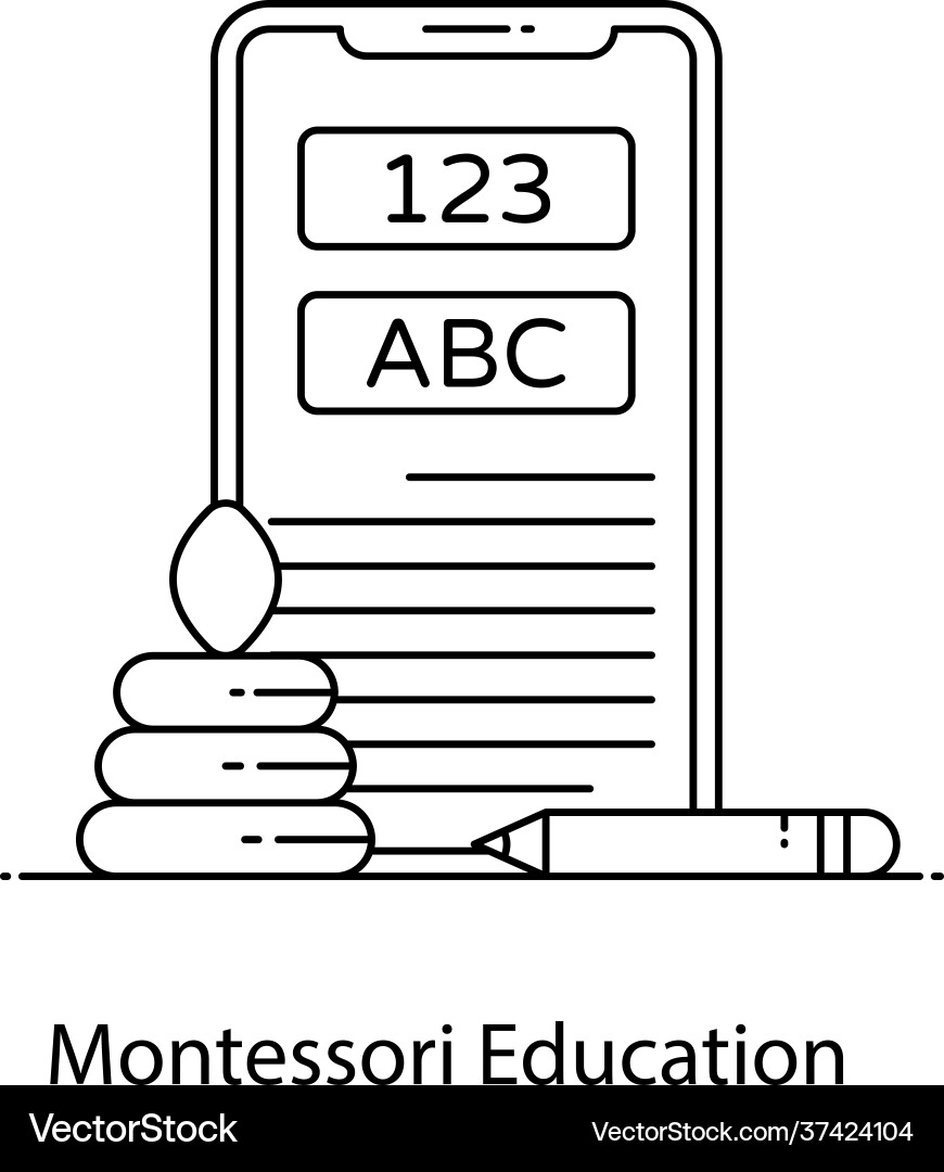 Montessori education Royalty Free Vector Image