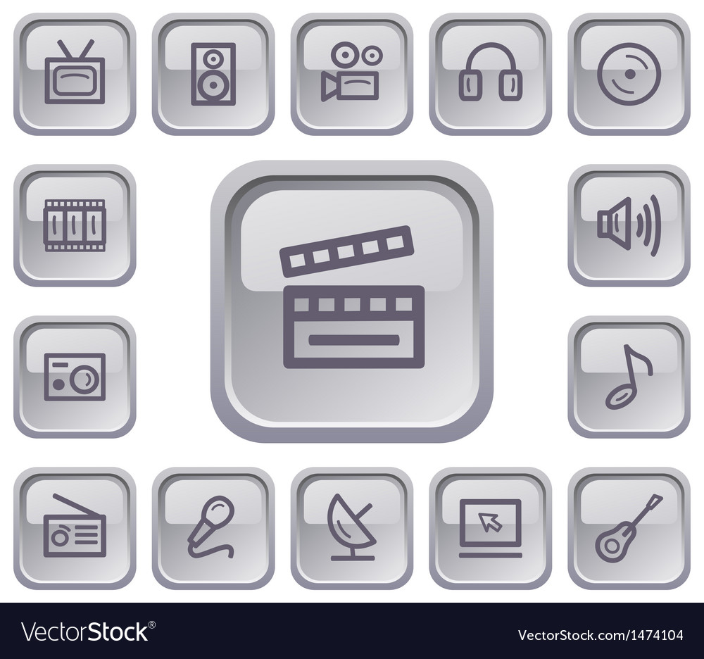 Multimedia buttons Royalty Free Vector Image - VectorStock