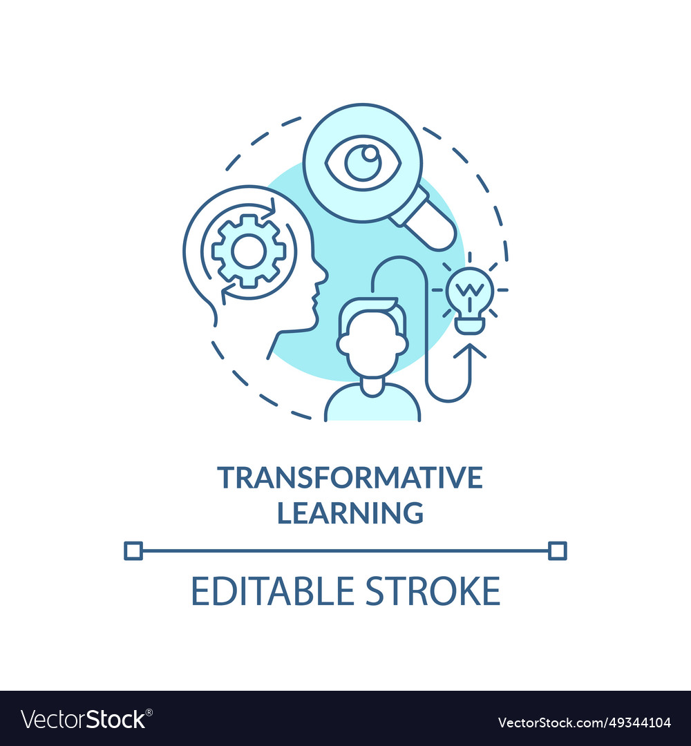 Thin line blue icon transformative learning Vector Image Thin line blue icon transformative learning Vector Image