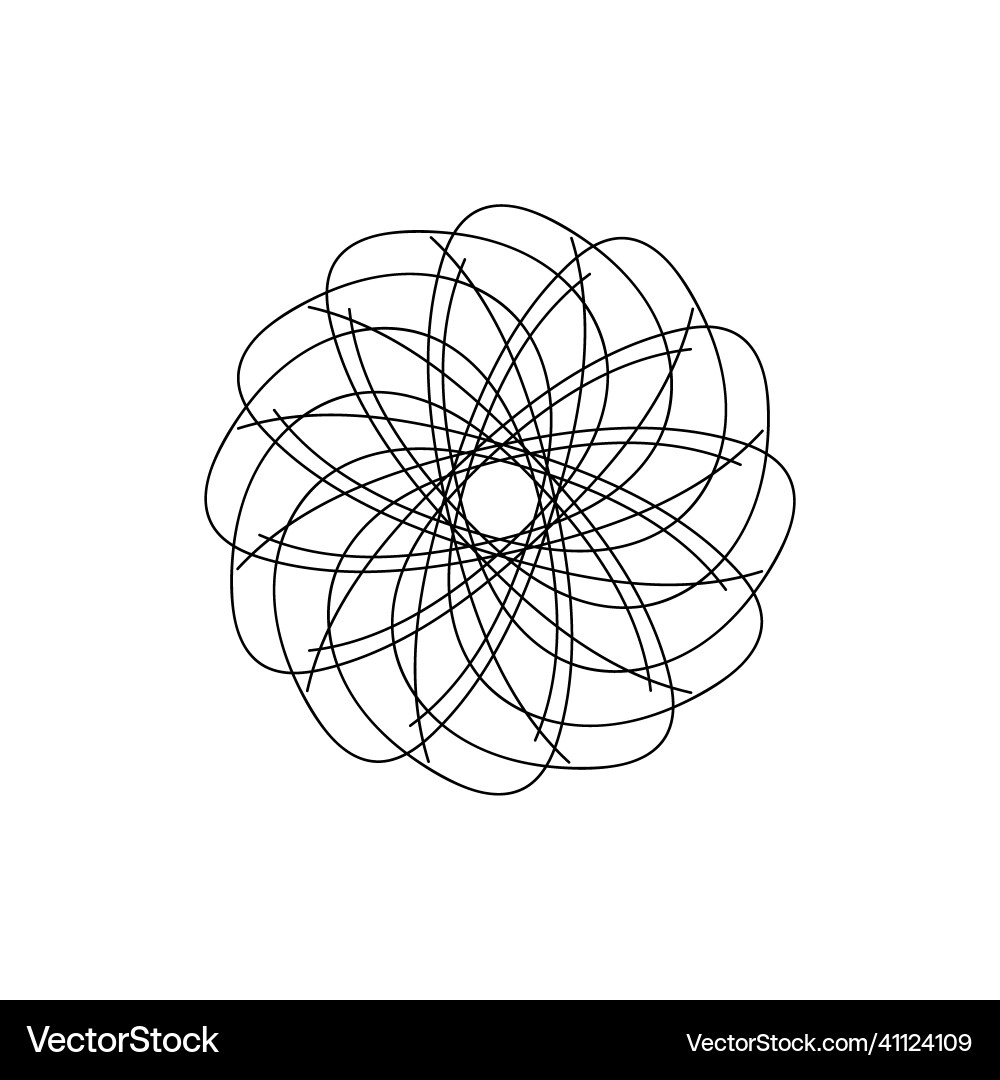 Abstract spirograph element symmetrical geometric Vector Image