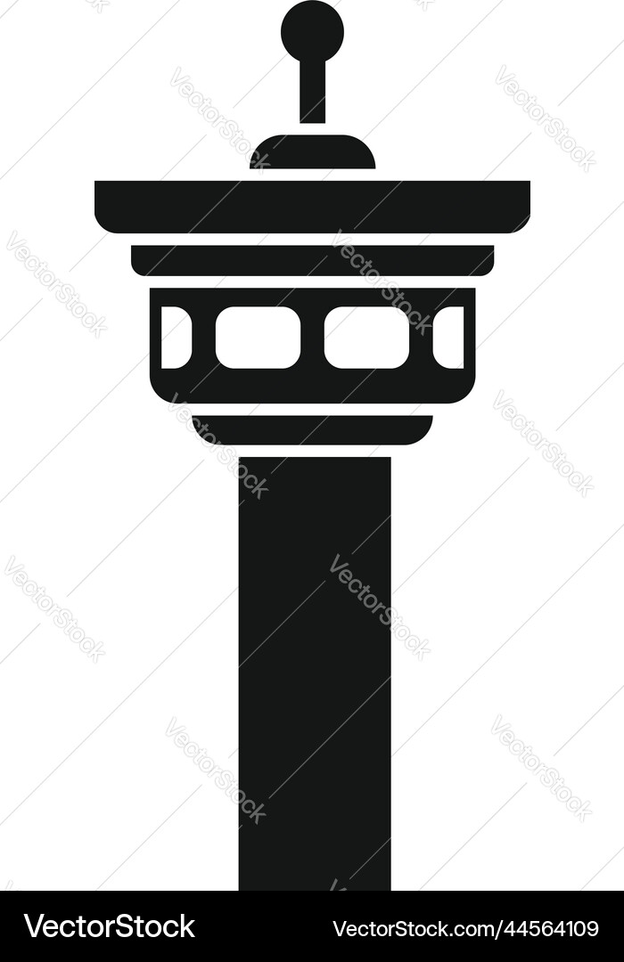 Airport plane tower icon simple ground Royalty Free Vector