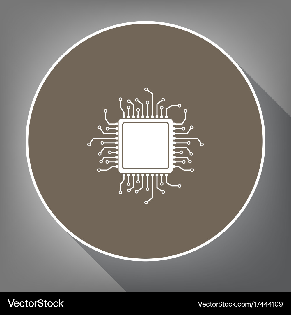 Cpu Microprocessor White Royalty Free Vector Image