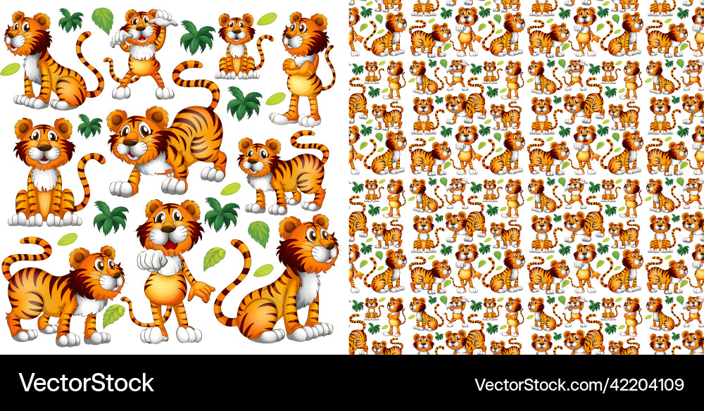 Cute animals cartoon set on white background Vector Image