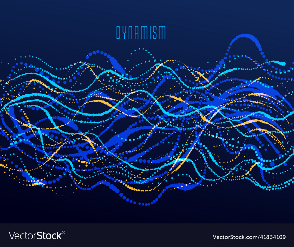 Dots Particles Flowing Array Abstract Background Vector Image