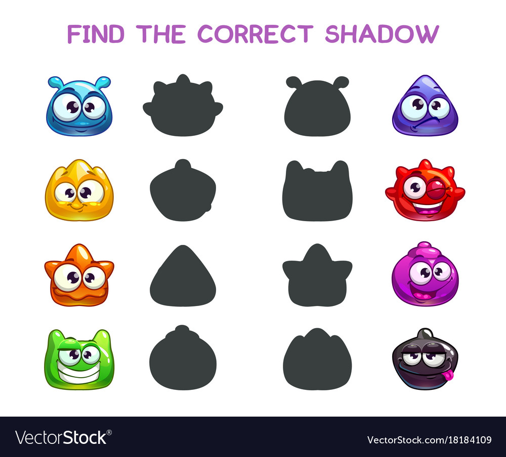 Find the correct shadow Royalty Free Vector Image Find the correct shadow Royalty Free Vector Image