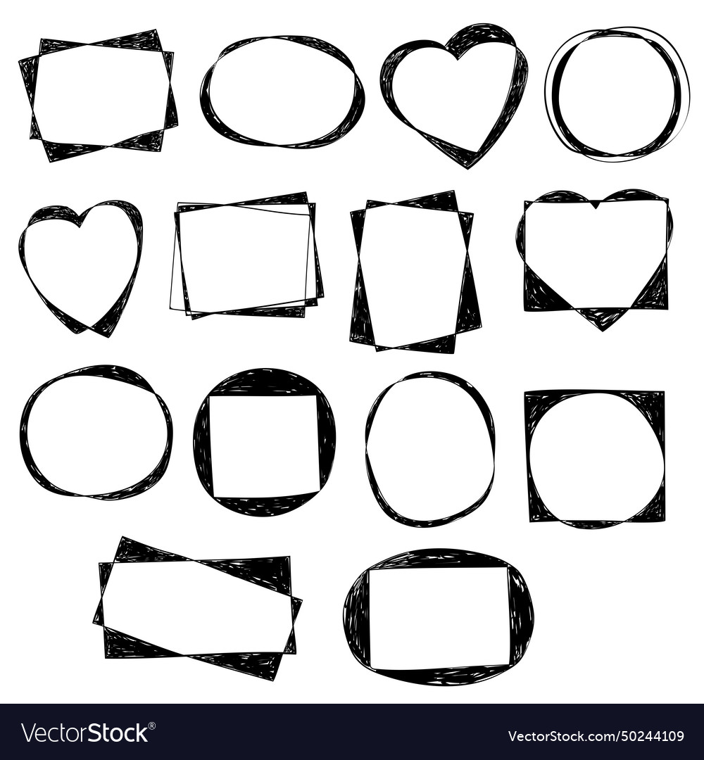 Hand drawn frames Royalty Free Vector Image - VectorStock