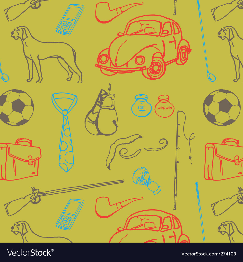 Men stuff seamless pattern Royalty Free Vector Image