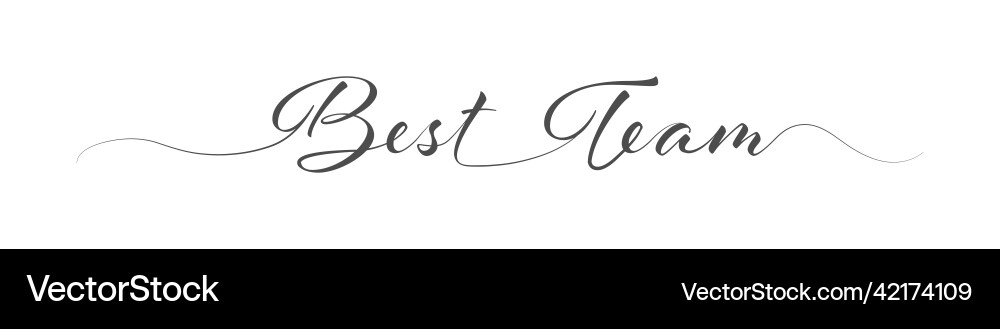 Phrase the best team is written in a single-line Vector Image