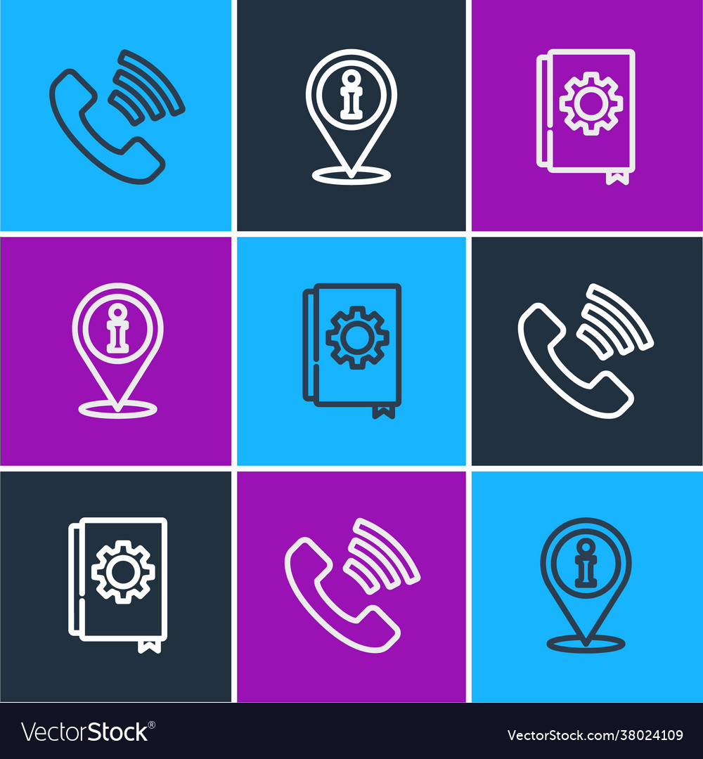 Set line telephone 24 hours support user manual Vector Image Set line telephone 24 hours support user manual Vector Image