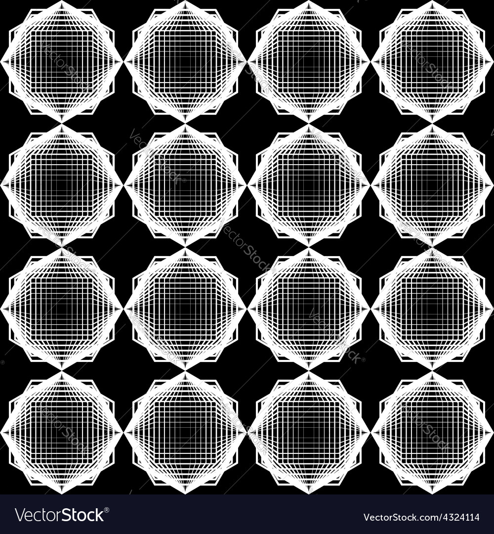 Design Seamless Monochrome Geometric Pattern Vector Image