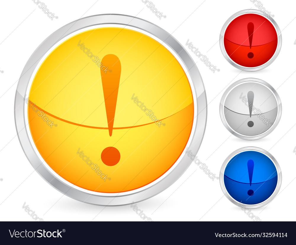Exclamation mark button Royalty Free Vector Image