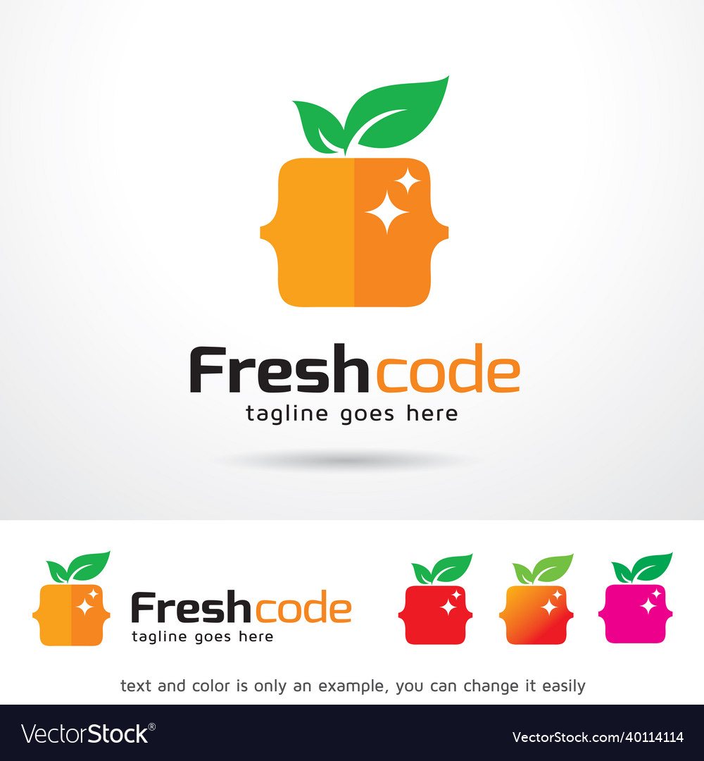 Fresh code logo template Royalty Free Vector Image