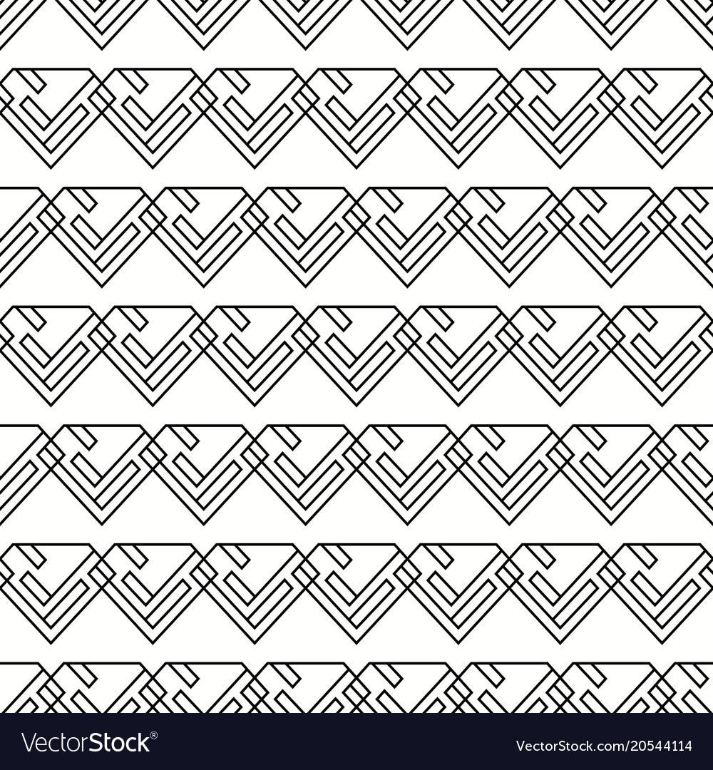 Seamless black and white minimal diamonds pattern Vector Image