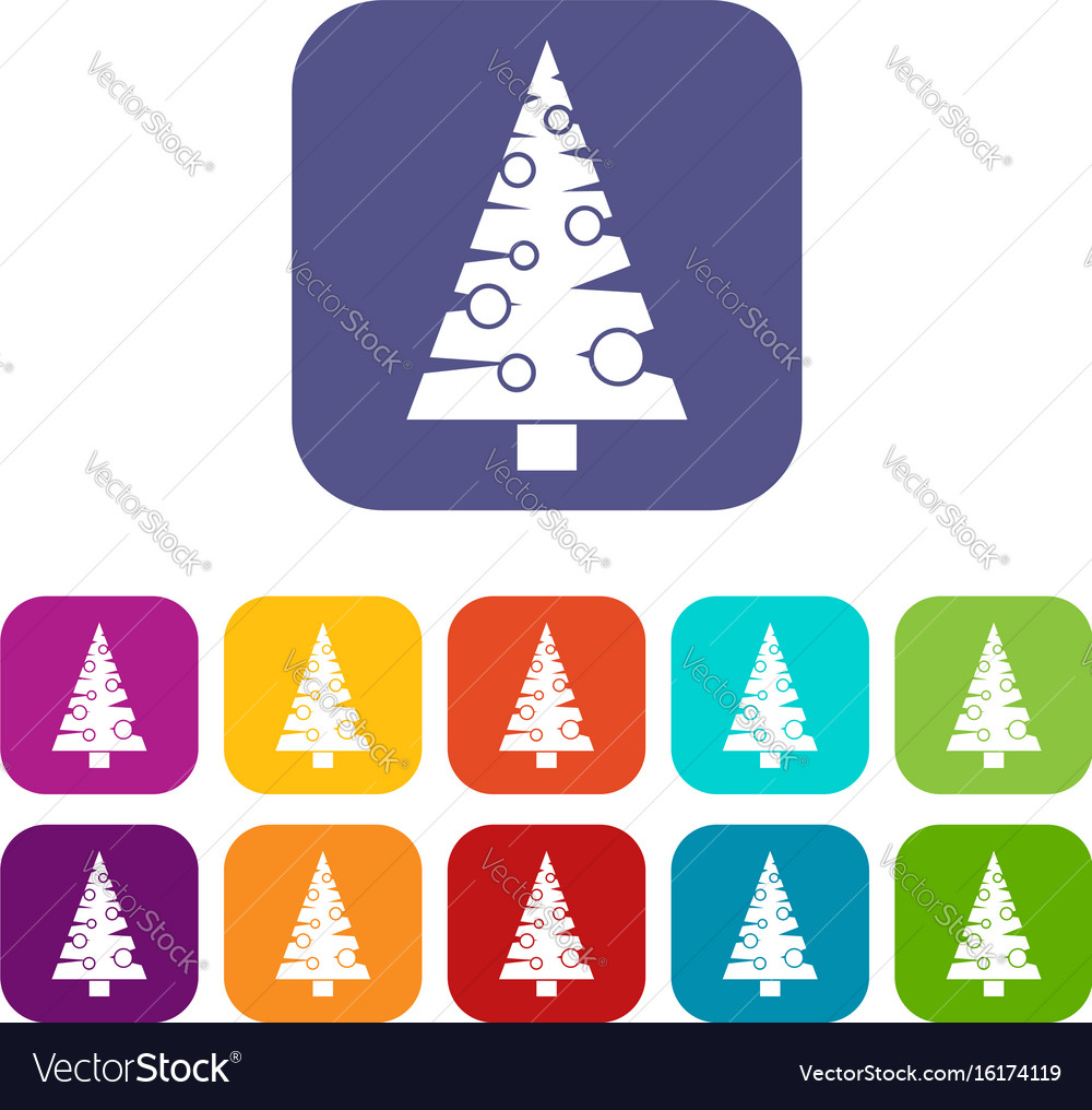 Christmas tree icons set Royalty Free Vector Image