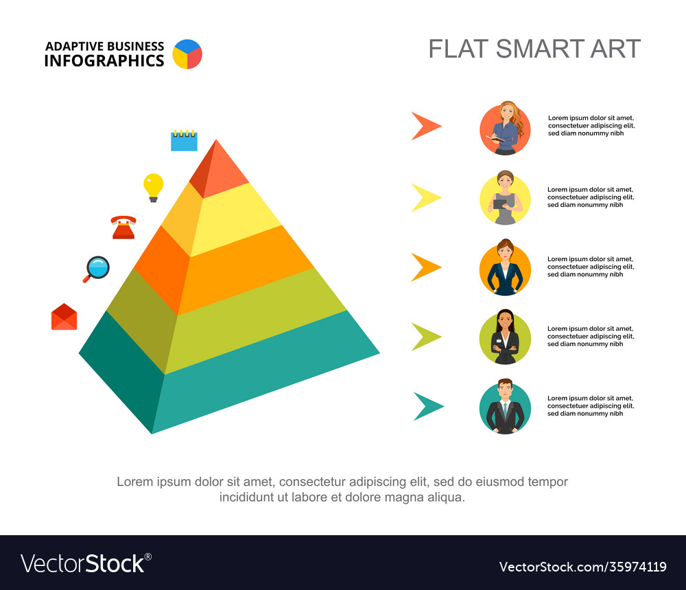 Five managers company process chart template Vector Image