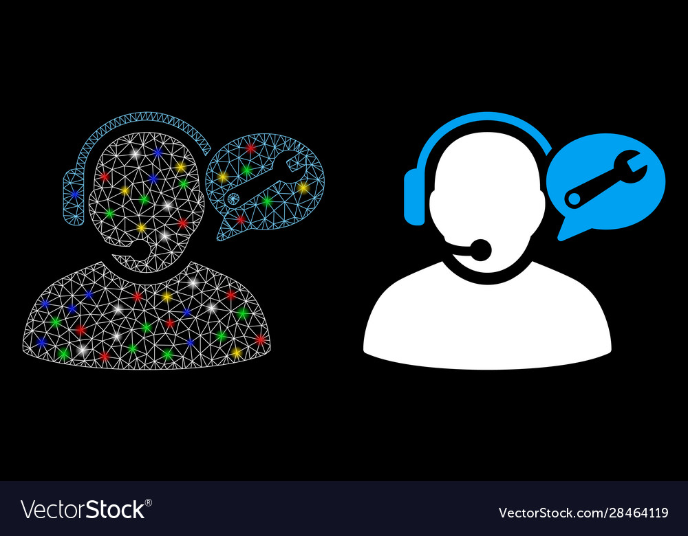 Flare mesh network operator service message icon Vector Image Flare mesh network operator service message icon Vector Image