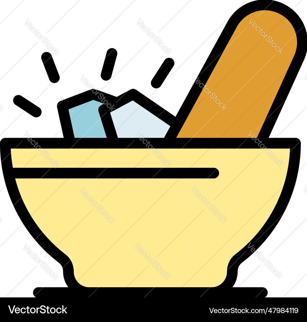 Lab bowl study icon flat Royalty Free Vector Image
