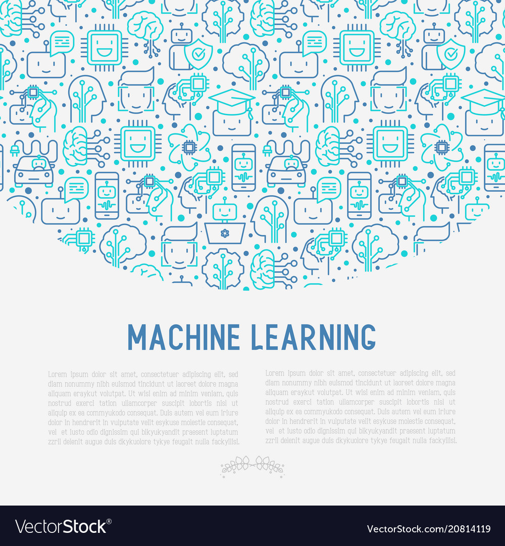 Machine learning artificial intelligence concept Vector Image