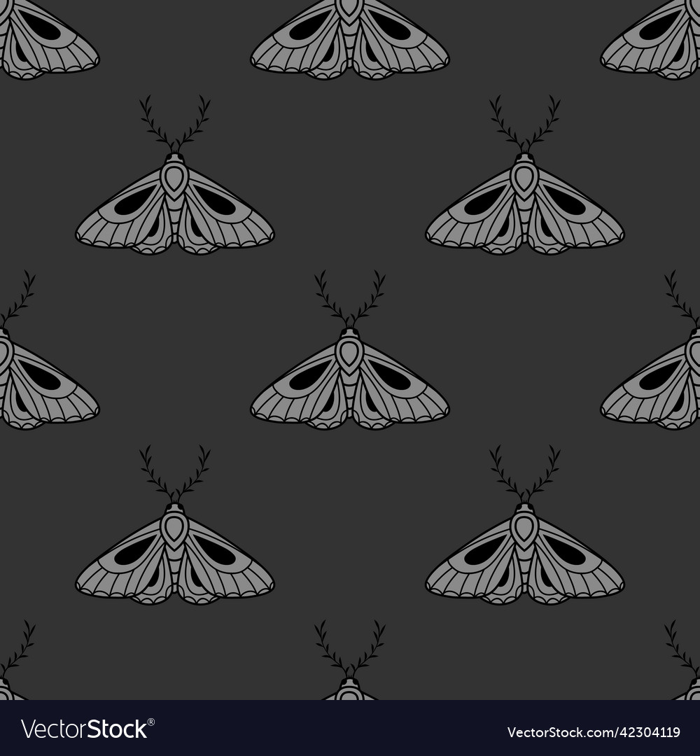 Moth pattern mystical background Royalty Free Vector Image