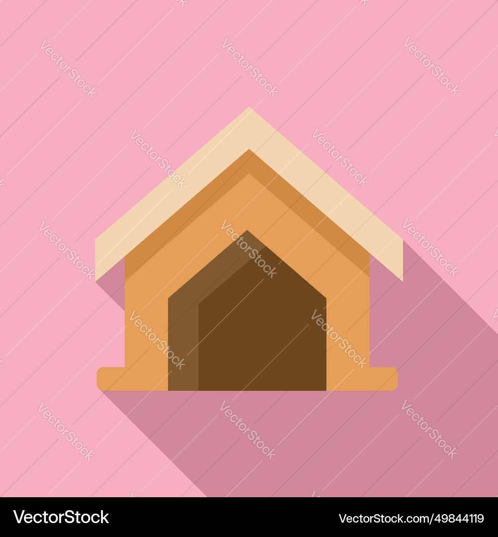Outdoor pet kennel icon flat space Royalty Free Vector Image