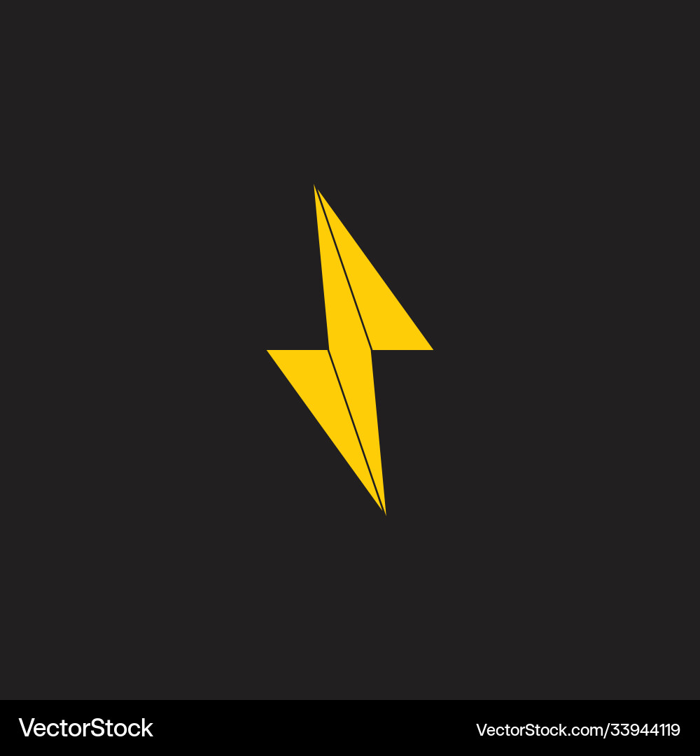 Simple geometric thunder flat logo Royalty Free Vector Image