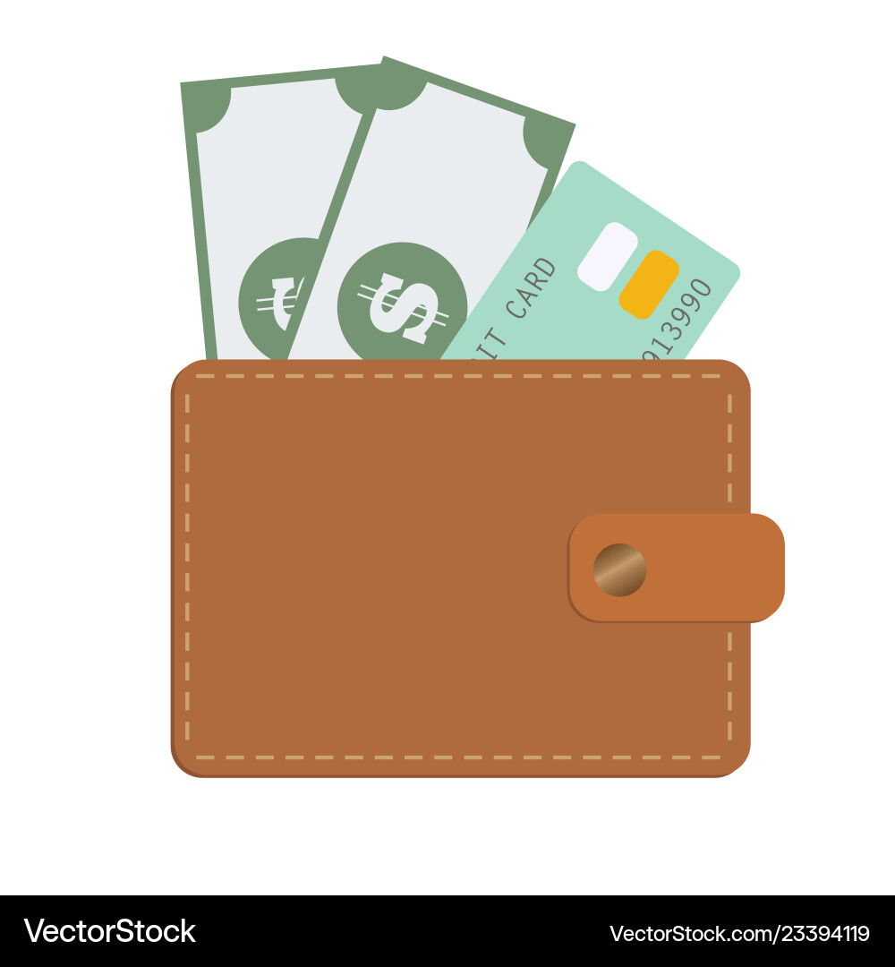 Wallet with money design Royalty Free Vector Image