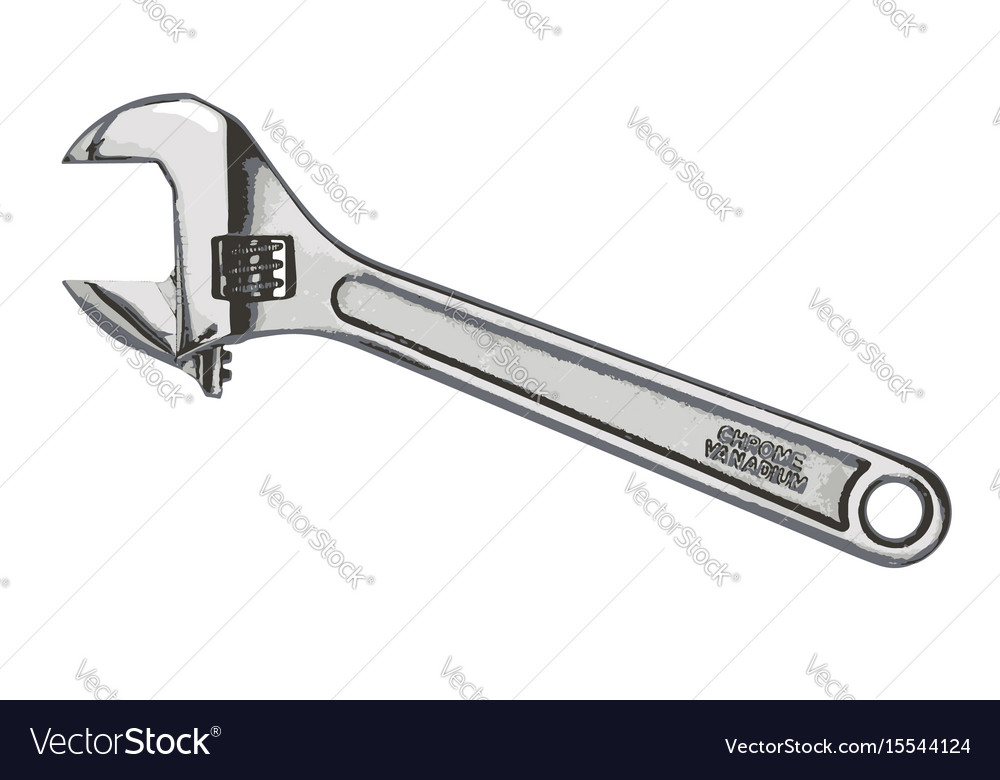 Adjustable wrench Royalty Free Vector Image - VectorStock