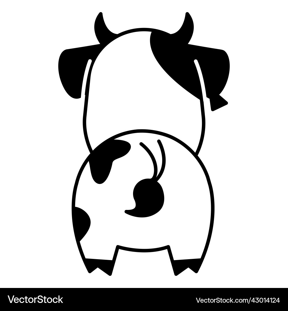 Cute cow back stroke Royalty Free Vector Image