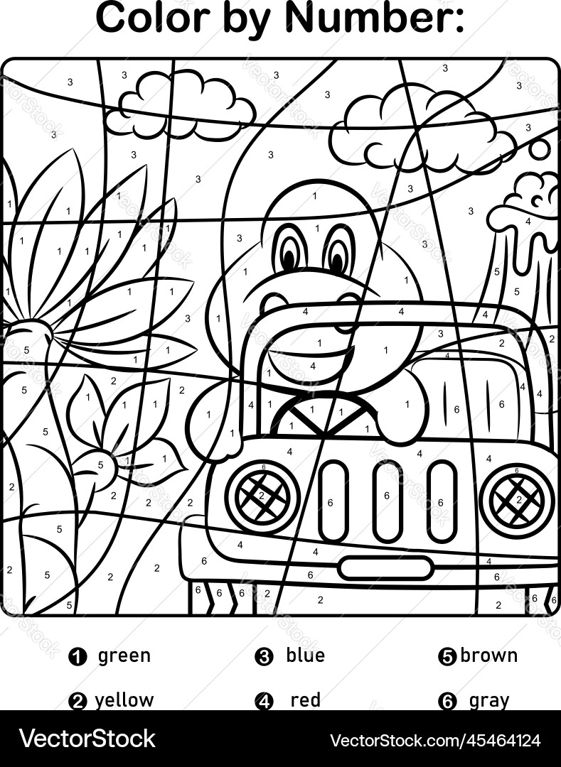 Dinosaur coloring page kids preschool activity Vector Image