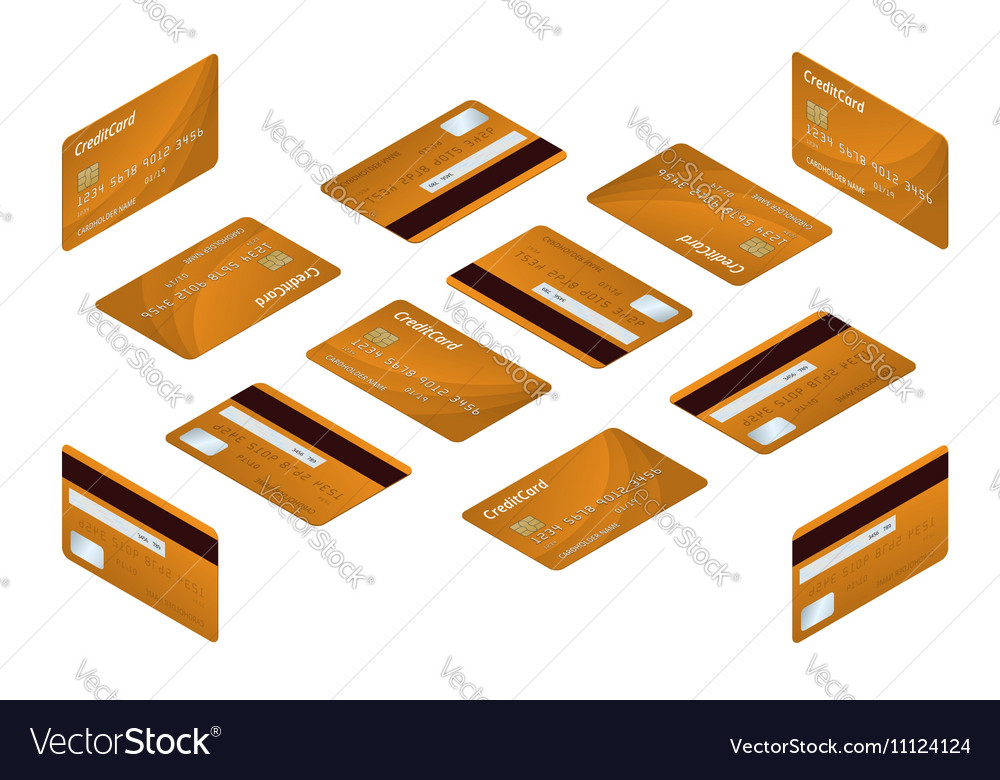 Isometric credit cards Royalty Free Vector Image