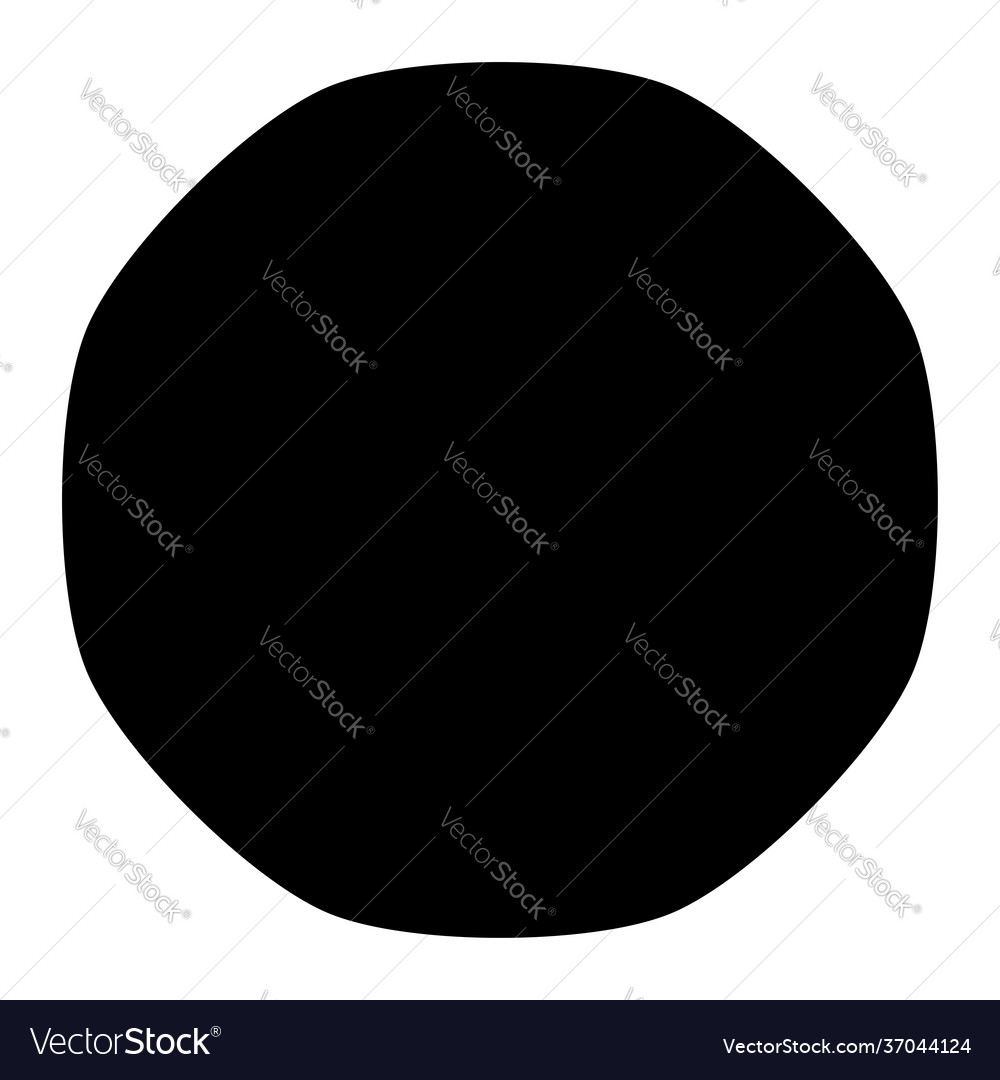 Rounded polygon shape in black smooth soft spot Vector Image