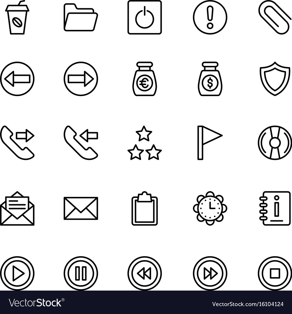 Web and mobile ui line icons 7 Royalty Free Vector Image