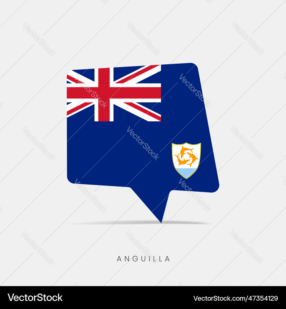 Anguilla flag bubble chat icon Royalty Free Vector Image