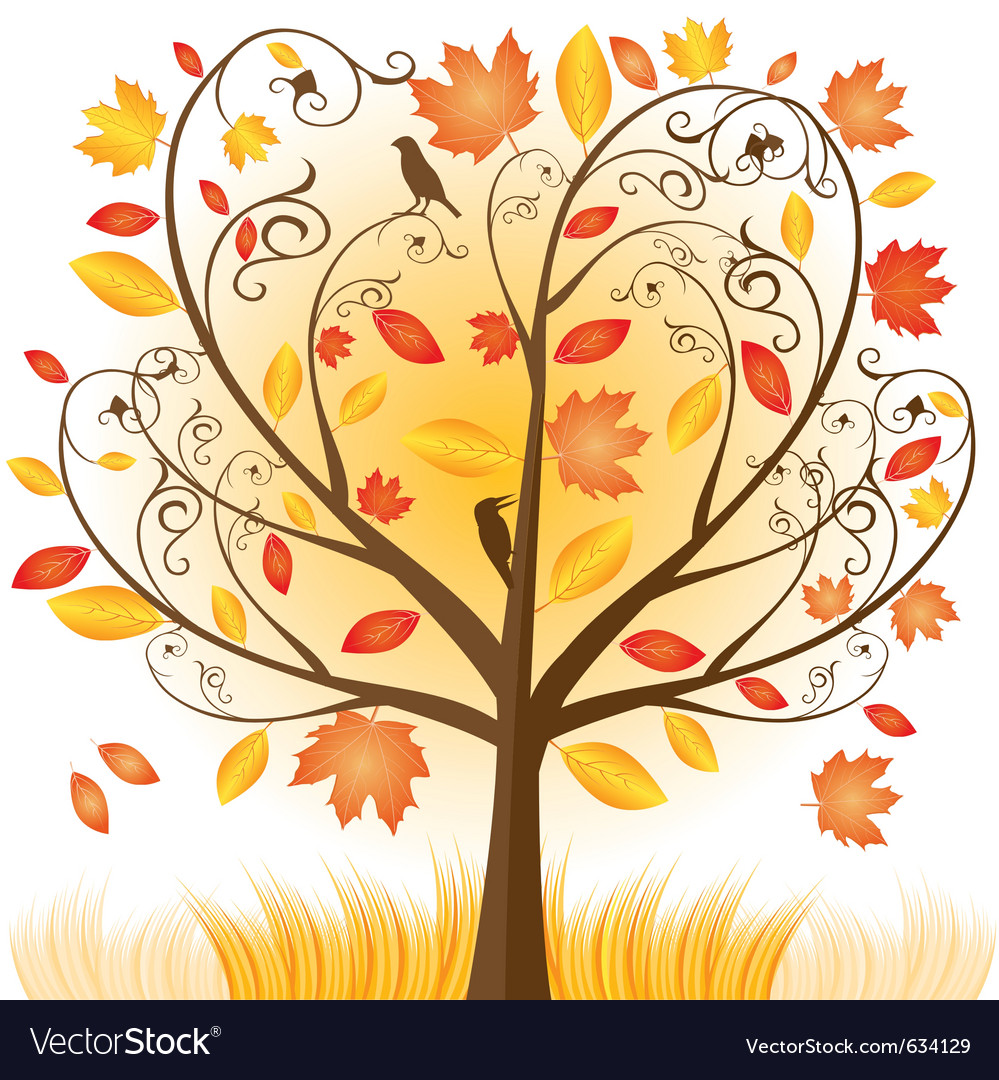 Beautiful autumn tree Royalty Free Vector Image